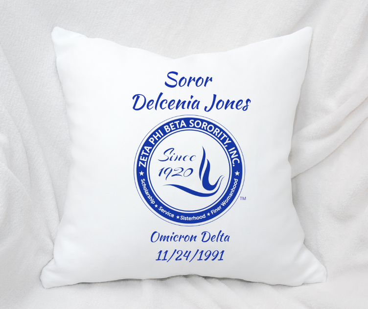 Zeta Phi Beta Sorority Inc. Custom Induction Pillow Cover w/ Insert ...